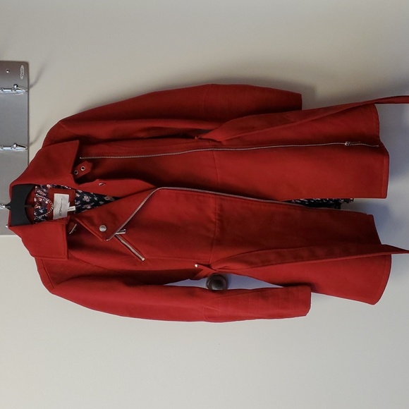 BCBGeneration | Jackets & Coats | Bcbg Generation Large Belted Red Long ...